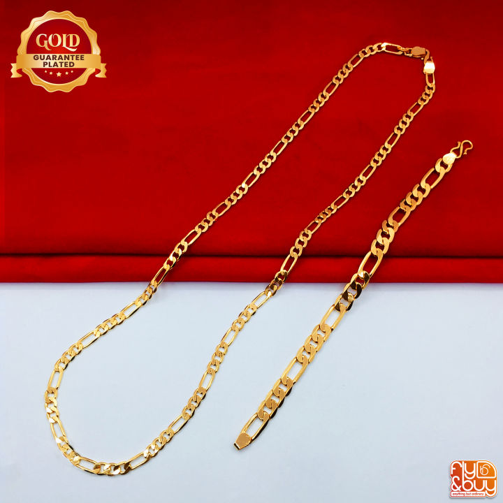 Gold Plated Guarantee Lara Chain & Bracelet 18 - 24 inch Free Gift Box ...