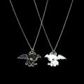 1PCS-Fashion Cartoon Necklace Black and White Night Evil Double Dragon ...