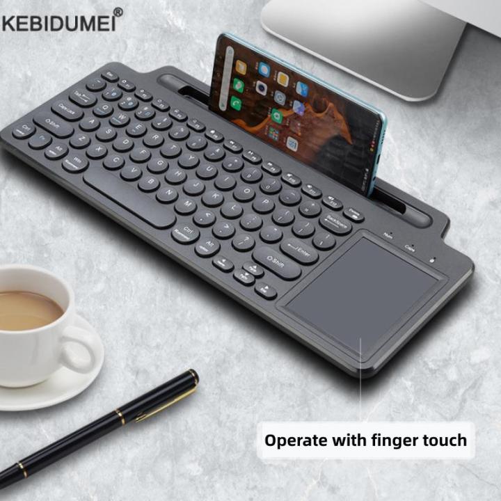 2.4G Wireless Bluetooth Keyboard with Touchpad Mouse Phone Slot Numeric ...