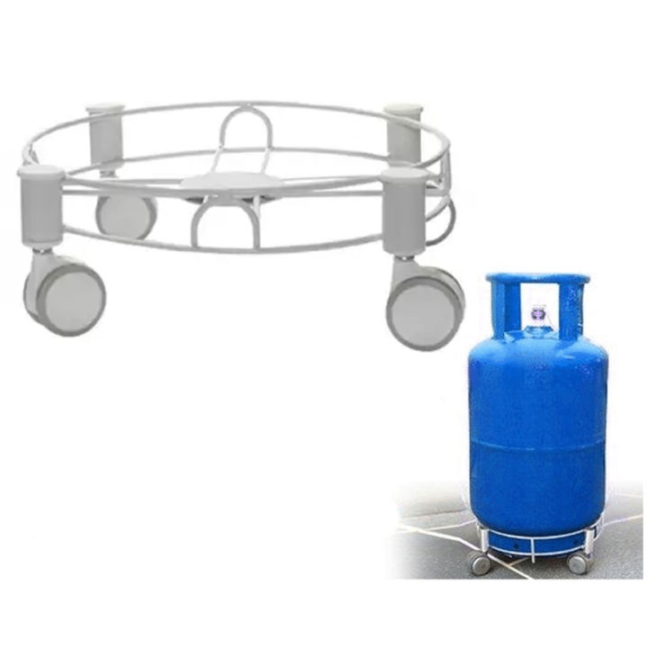 Stainless Steel LPG Gas Cylinder Trolley, with Heavy Duty PU Wheels for ...