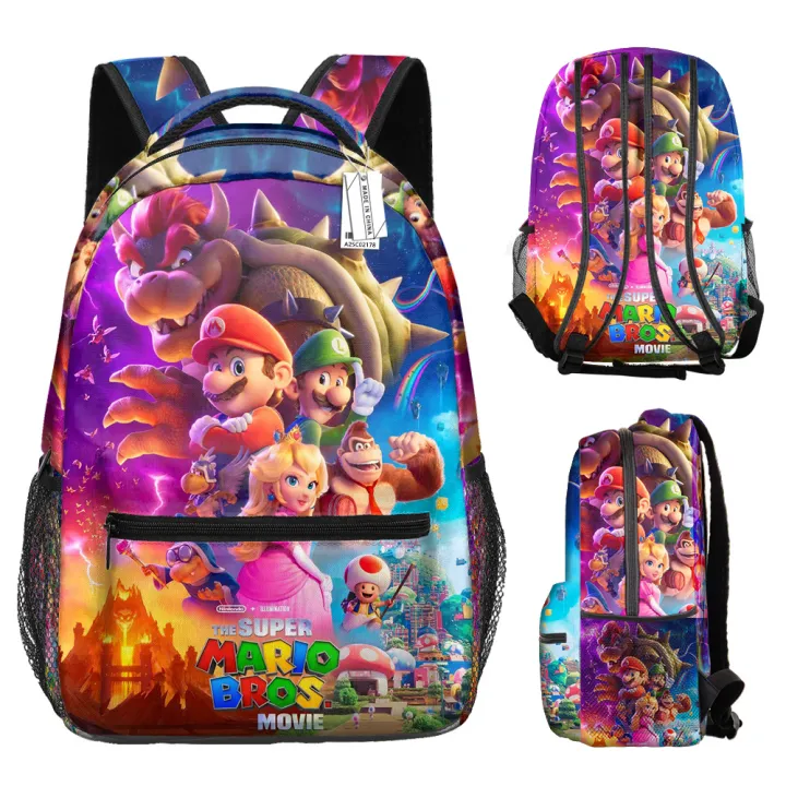 Upgraded Mario Super Mario Large Capacity School Bag Fully Printed ...