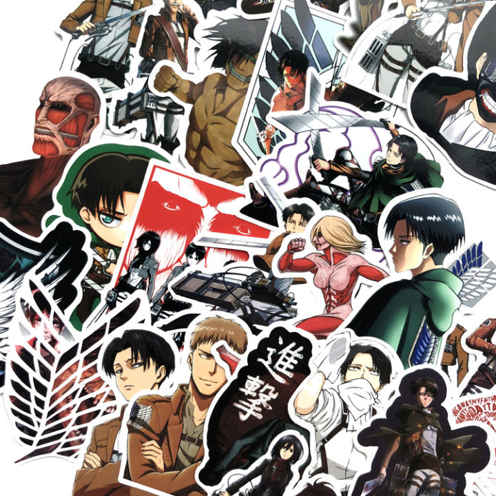 【Good-Love Store】Stiker Attack on Titan 100 Alan Mikasa Waterproof Toy ...