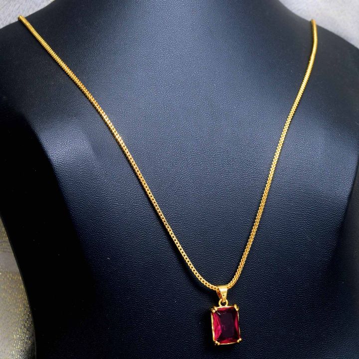 Gold plated 2.5MM singapore square Fox Chain 18/24 Inch With Cubic ...
