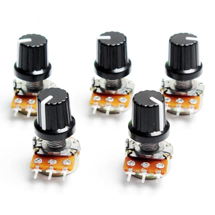 ZHAOYAO 5Pcs 10K OHM 3 Terminal Linear Taper Rotary Potentiometer B10K ...