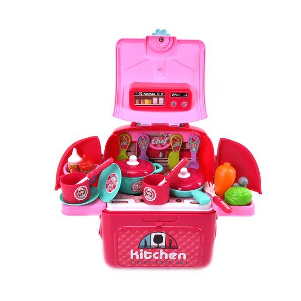Little Chef Set 2 in 1 Backpack transforms to carry kitchen playset ...