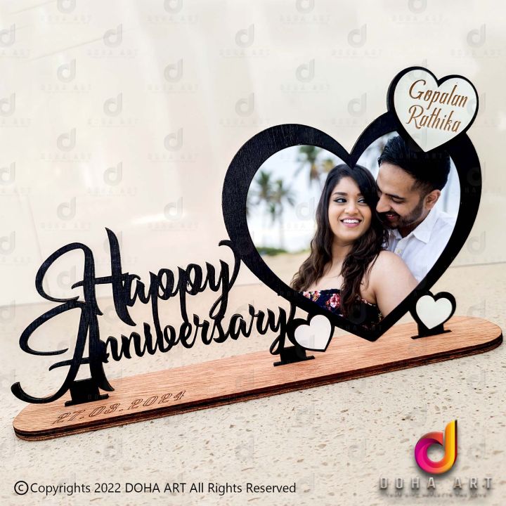 Customized Wooden Love Heart Gift With Your Photo For anniversary gift ...