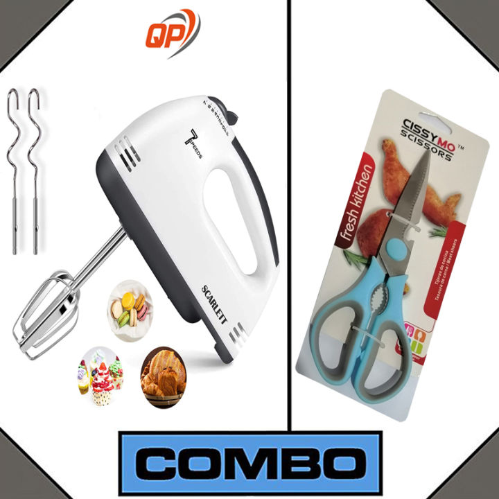 7 Speed Super Hand Mixer & Master Cutter Kitchen Scissor | Daraz.lk
