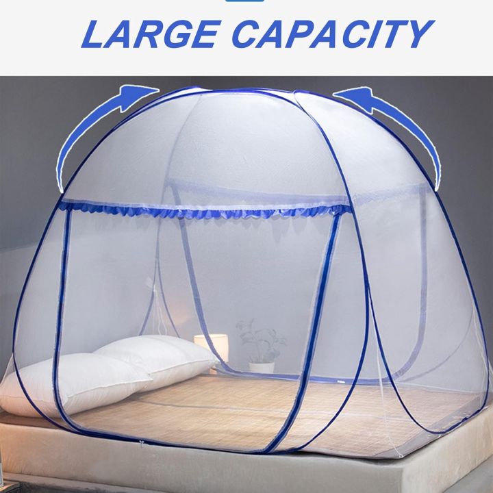 Foldable Pop-Up Mosquito Net Tent for Single to King Size Beds ...