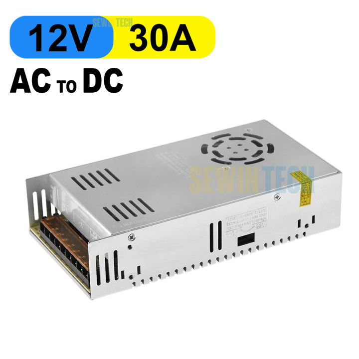 12V 30A AC TO DC Regulated Switching Power Supply 360W Aluminum 230V to 12v transformer for CCTV ...