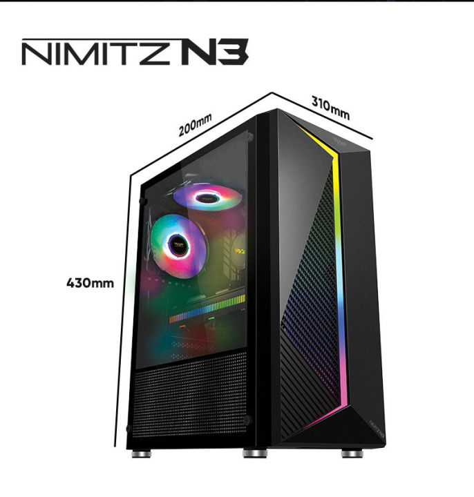 Armaggeddon Nimitz N3 Excellent ATX Gaming PC Case with RGB Lightning ...