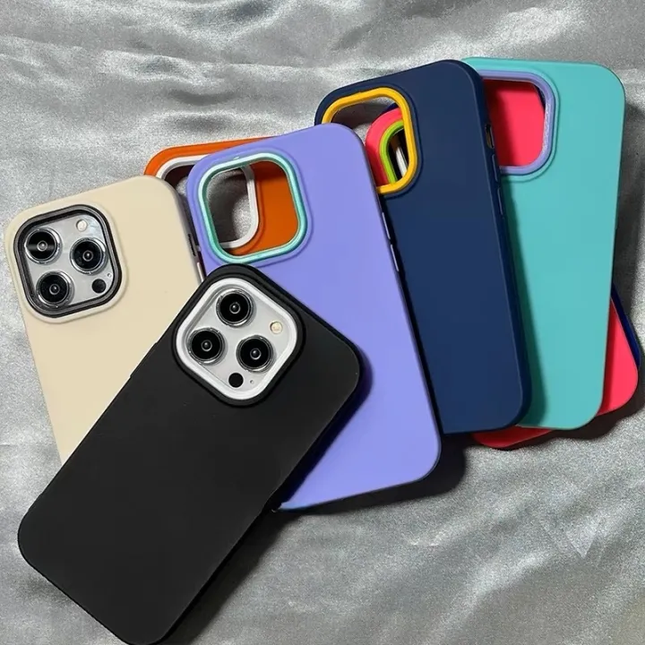 HOCE 3 in 1 Candy Color Phone Cases For iPhone 16 15 14 13 12 11 Pro ...
