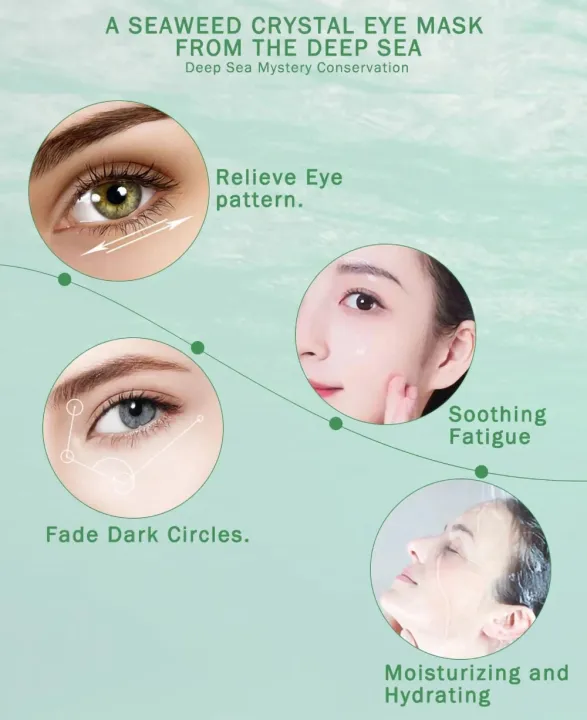 Golden Eye Mask Remove Black Circles Pouch Fine Lines Green Seaweed ...