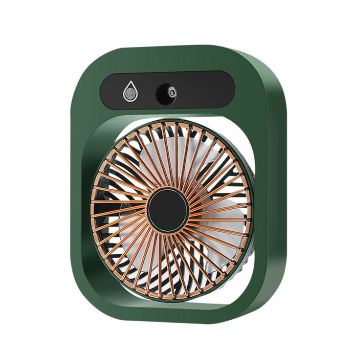 Desktop Water Mist Cooling Fan USB Chargeable 1200MAh Fan Green | Daraz.lk