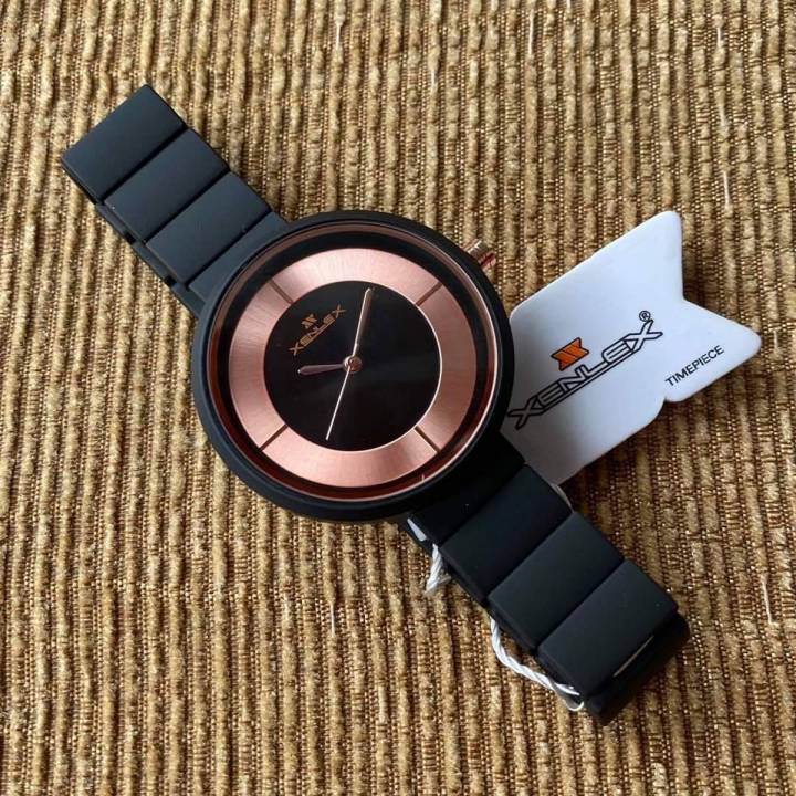 Xenlex Women's Fashion Watch Steel With Rubber- Black | Daraz.lk