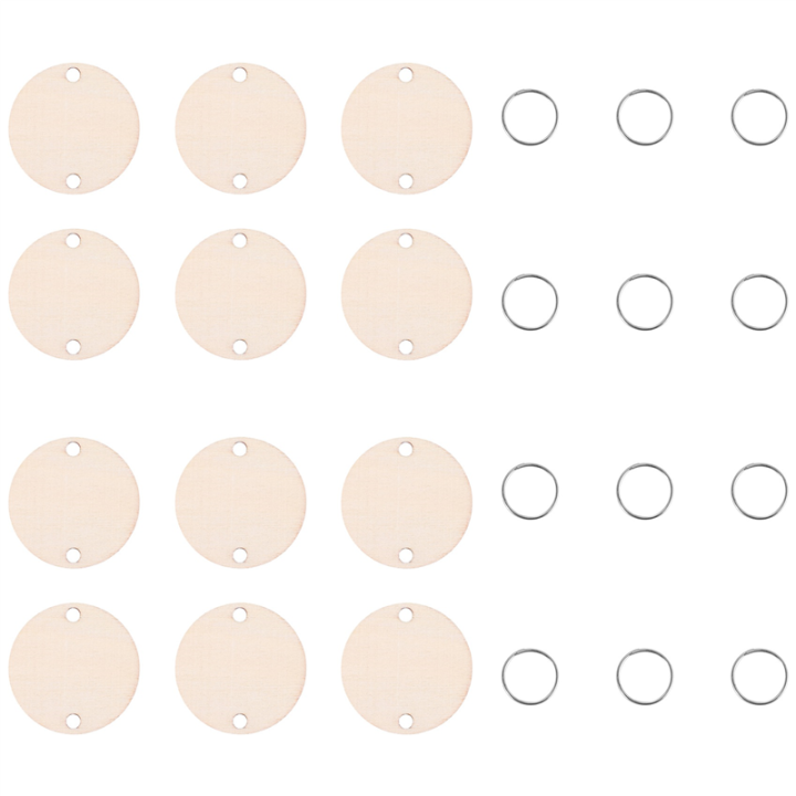 100 Pieces Round Wooden Discs with Holes Birthday Board Tags (3CM ...