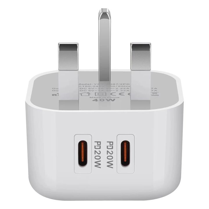 NEW 40W Dual USB C Type c PD Wall Charger Fast Quick Charging Power ...