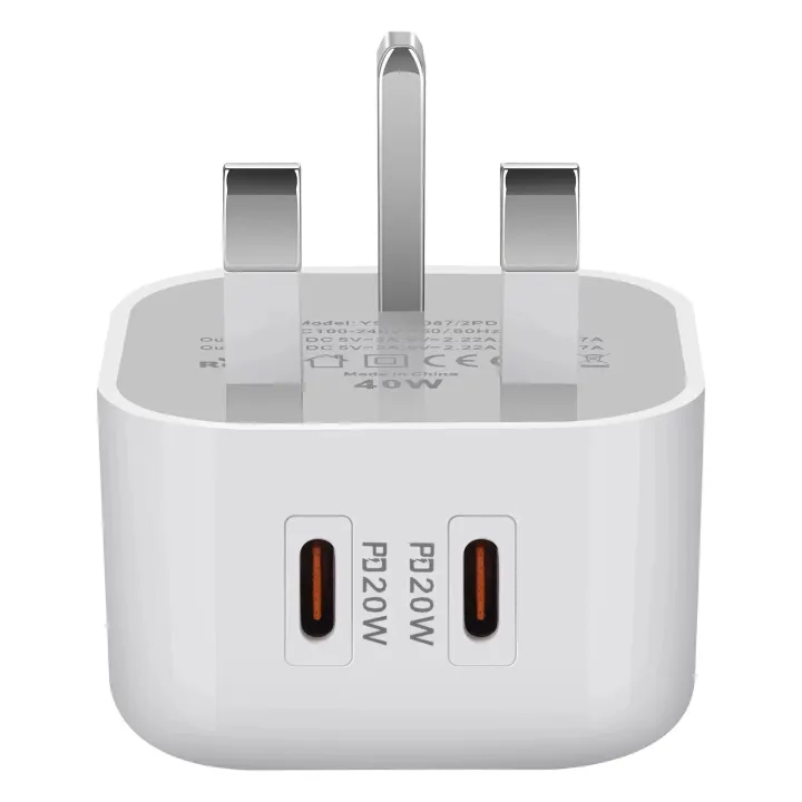 NEW 40W Dual USB C Type c PD Wall Charger Fast Quick Charging Power ...