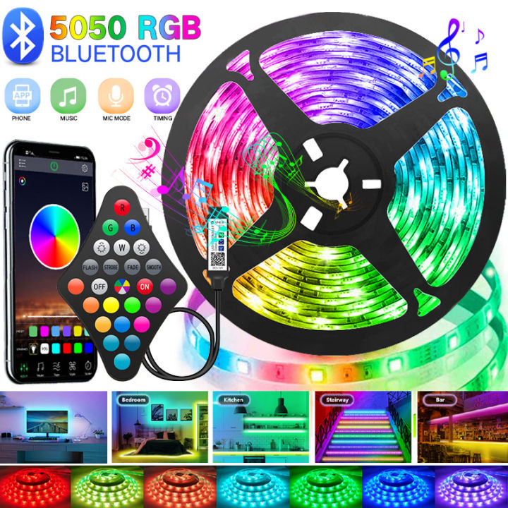 5050 RGB Bluetooth Led Strip Lights 1M-30M 5V USB led strip TV ...