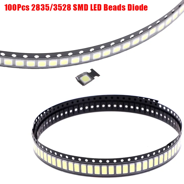 100Pcs 2835/3528 Chips SMD LED Beads 1W 3V Cold White Light For TV LED ...