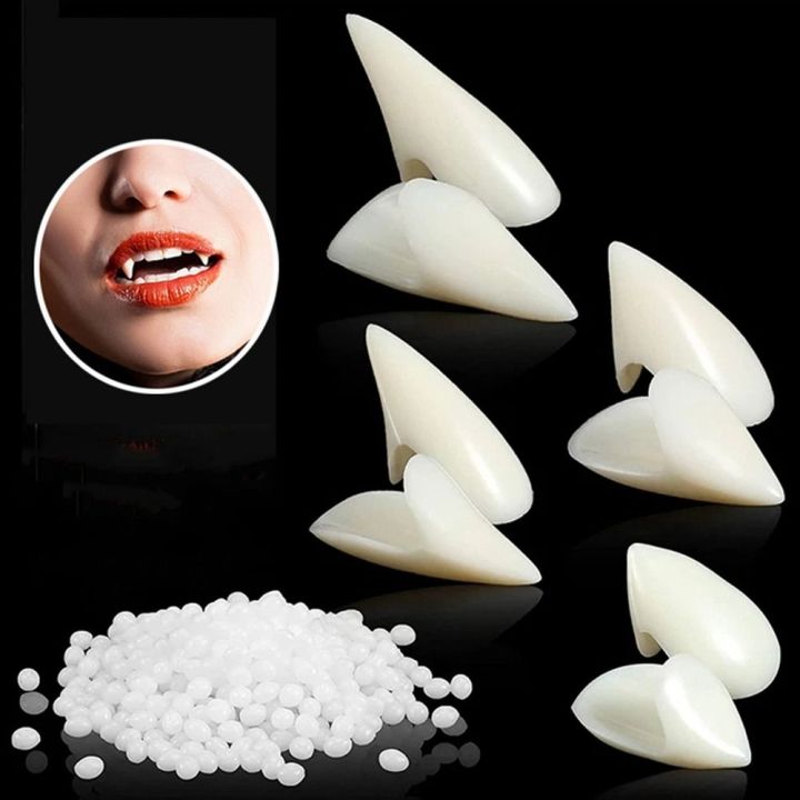 Pair Party Decor Resin Resin Fangs Simulated Environmentally Dentures ...