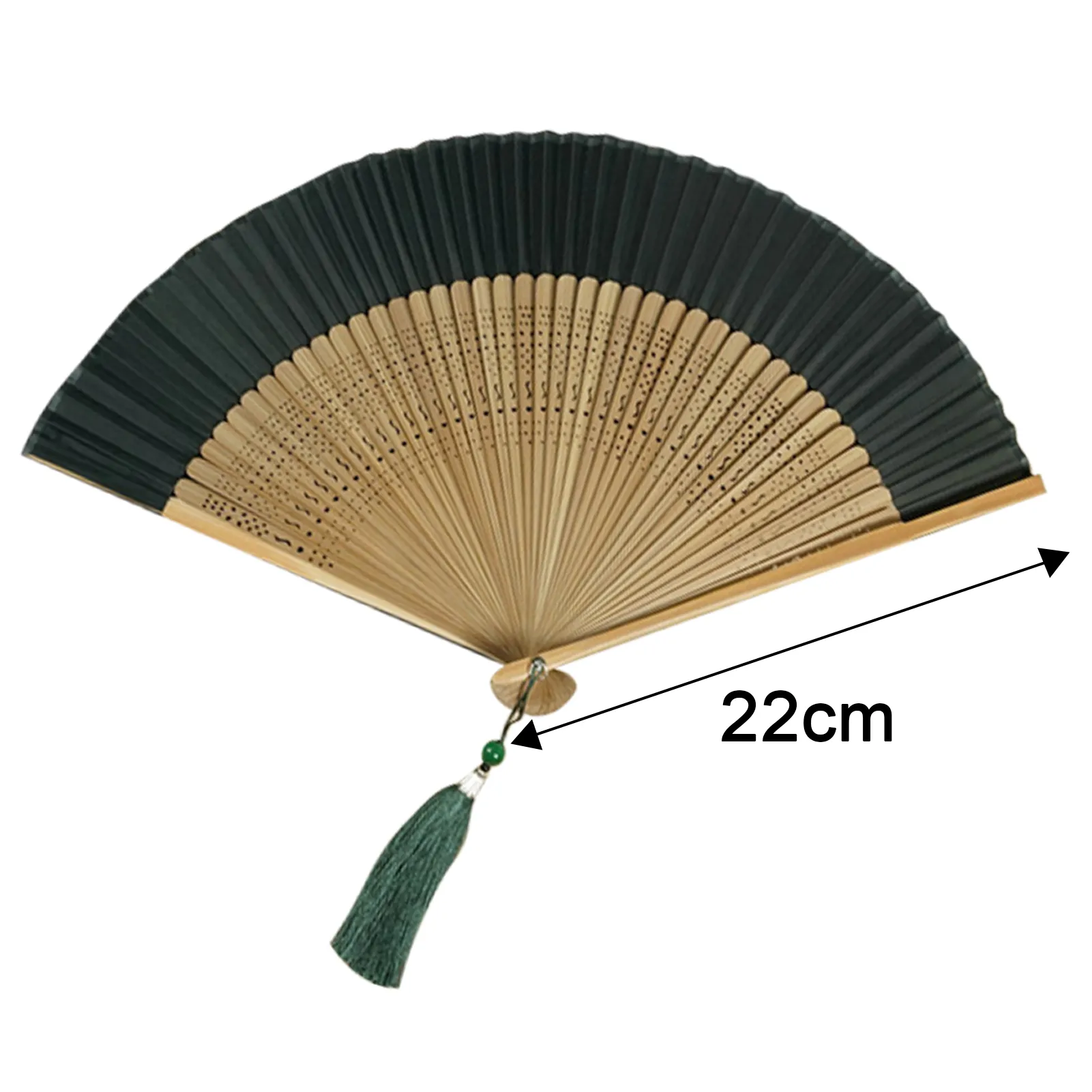 Trendygirl Satin Edge Fan Chinese Vintage Style Folding Fan with Tassel ...