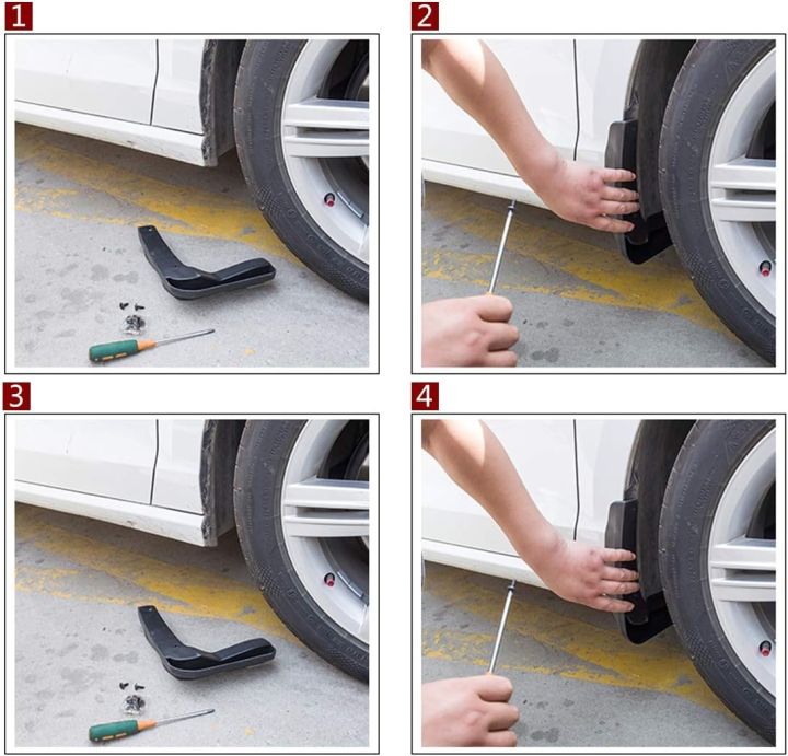 4 PCS Car Auto Semi-Rigid PVC Splash Flaps Mudguards | Daraz.lk