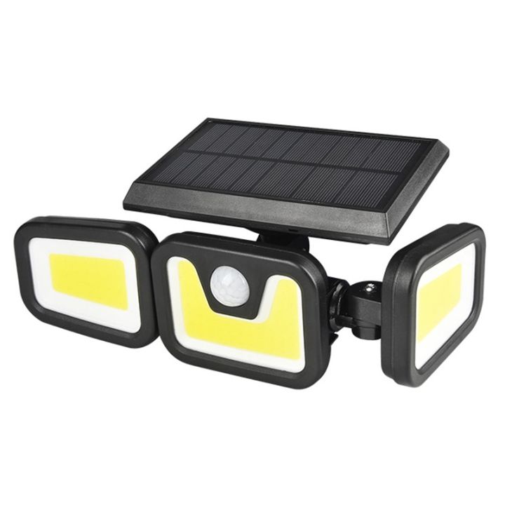 Outdoor Solar Light 74LED/100COB Solar Powered Wall Light 3 Heads ...