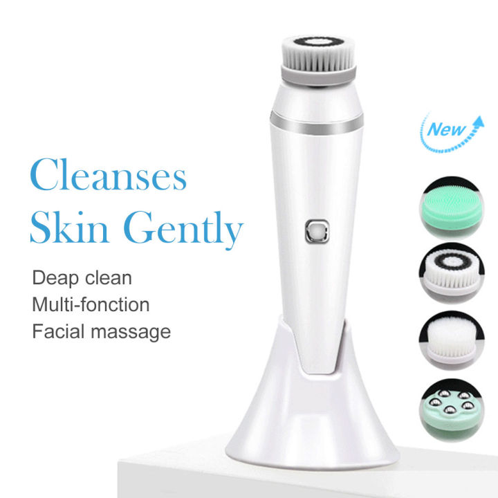 4 In 1Electric Facial Cleansing Instrument Silicone Facial Cleansing ...
