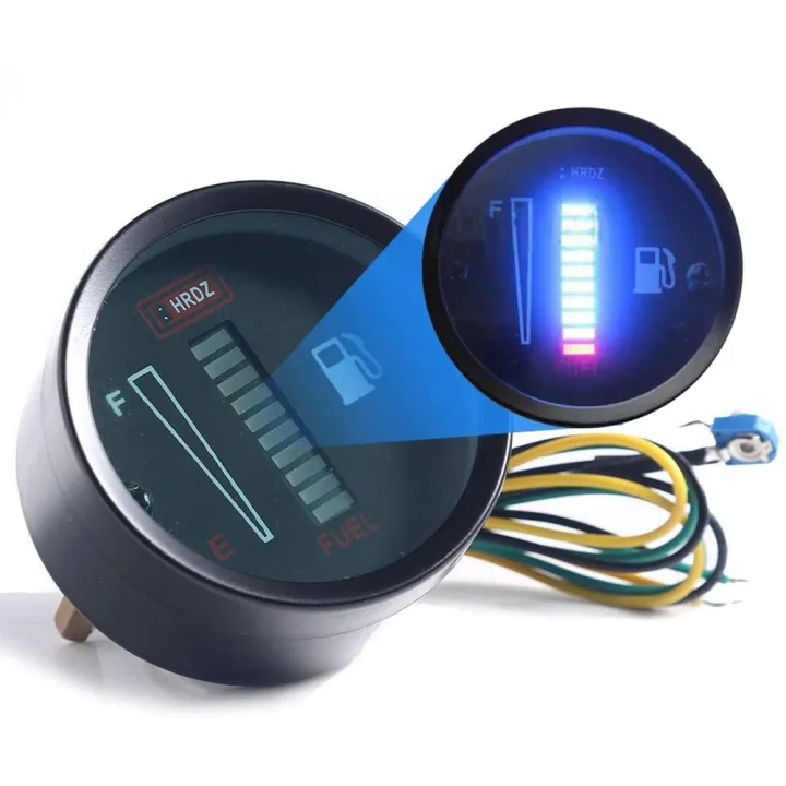 24V 2 Inch 52mm Universal Car Motorcycle Fuel Level Meter Gauge LED ...