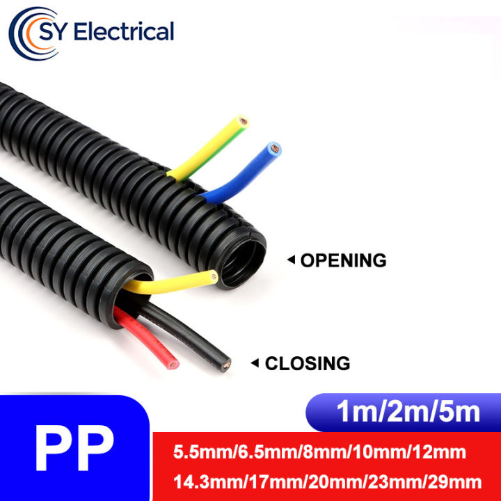 1/2/5M Corrugated Threaded PP Wire Conduit Convoluted Tubing Wire ...