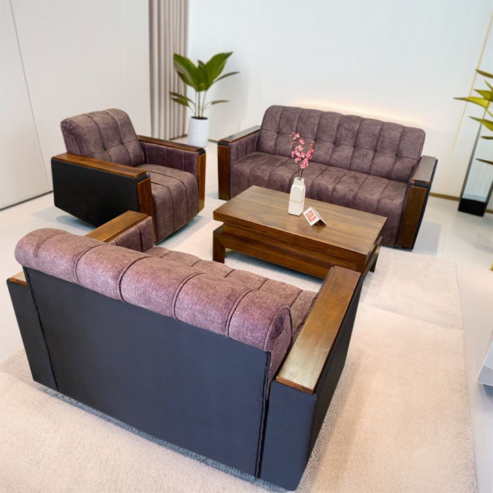 Matrige stylish rebounded sofa 3:2:1 woood hand | Daraz.lk