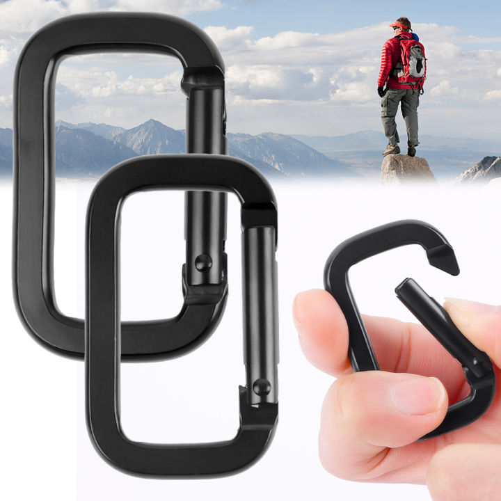 1/5PCS Square-Ring Carabiner Buckles Spring Carabiners Snap Hooks Clip ...