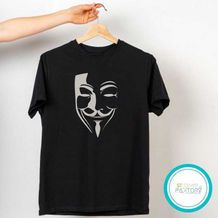 Anonymous black Tshirt unisex tees designer tees crew neck silver white ...