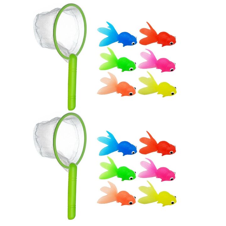 2 Sets Soft Rubber Goldfish Suit Kid Bath Toys TPR Fishing Aquarium ...