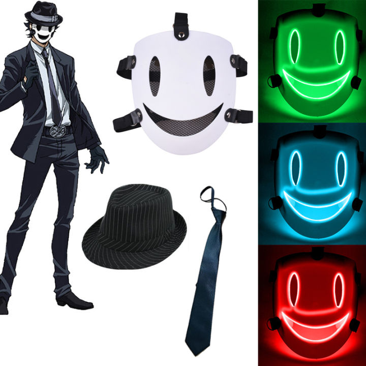 Japanese Anime Cosplay Face Mask Neon High Rise Invasion Mask LED ...
