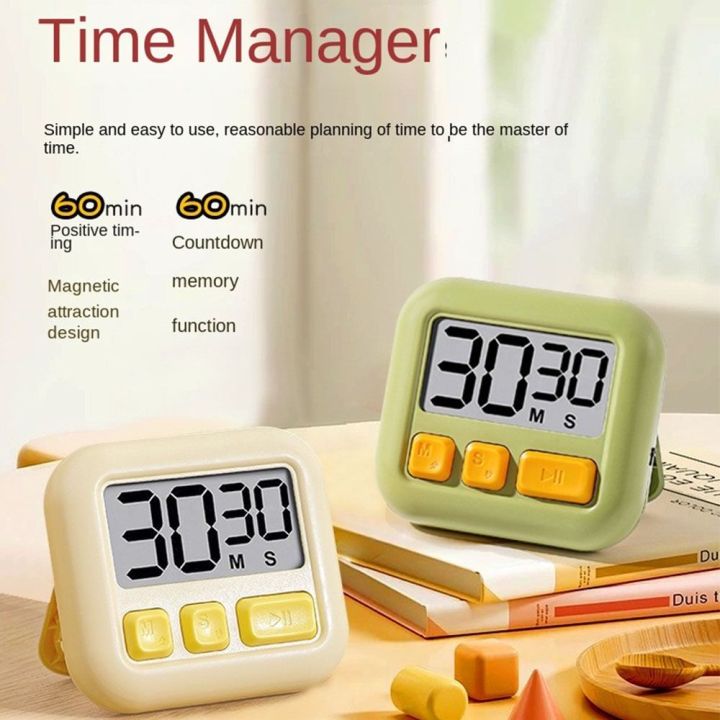 Mini LCD Digital Kitchen Timer with Stand with Magnetic Countup Timer ...