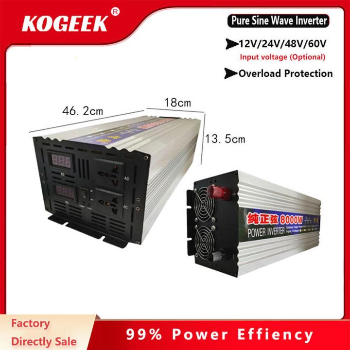 KOGEEK 8000W Pure Sine Wave Inverter Converter Solar Car Inverters With ...
