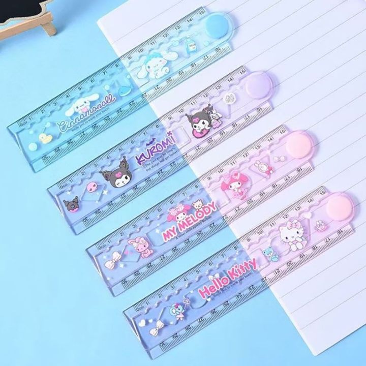 High-quality 15/30cm Sanrio Folding Ruler Wave Line Folding Measure ...