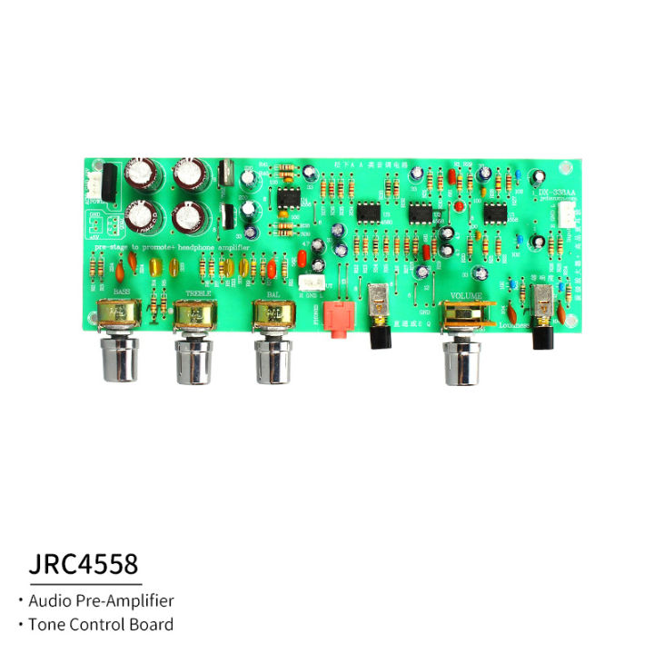Audio Preamplifier Jrc4558 Op-Amp Bass Treble Volume Tone Control Board ...