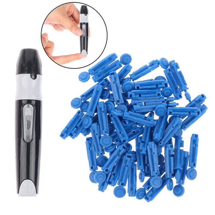 Blood Sampling Pen Lancet Pen Adjustable Glucose Lancing Device 50pcs ...