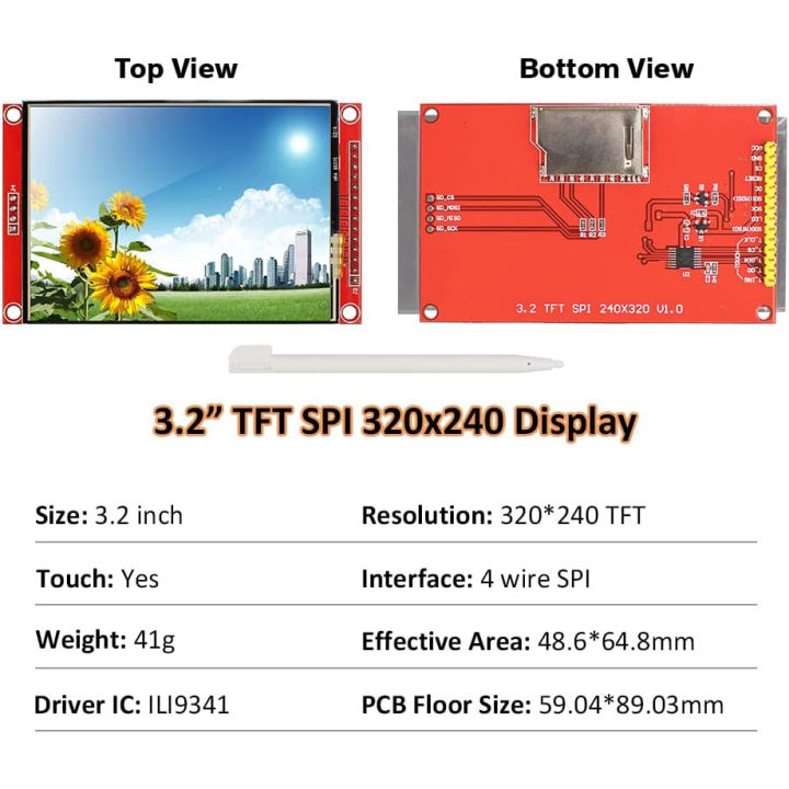 3.2" ILI9341 SPI TFT LCD Display Touch Panel 320x240 TFT LCD Touch ...
