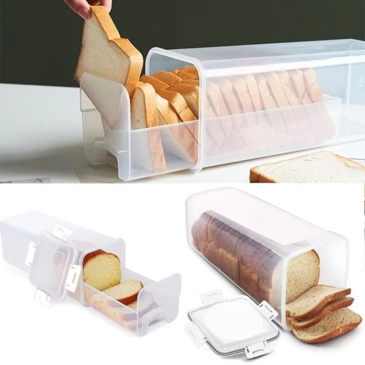 Bread Dispenser Plastic Bread Preservation Box with Sealing Lid Clear ...