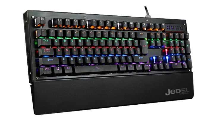 JEDEL KL90 RGB MECHANICAL GAMING KEYBOARD W/ WRISTPAD USB (BLUE SWITCH ...