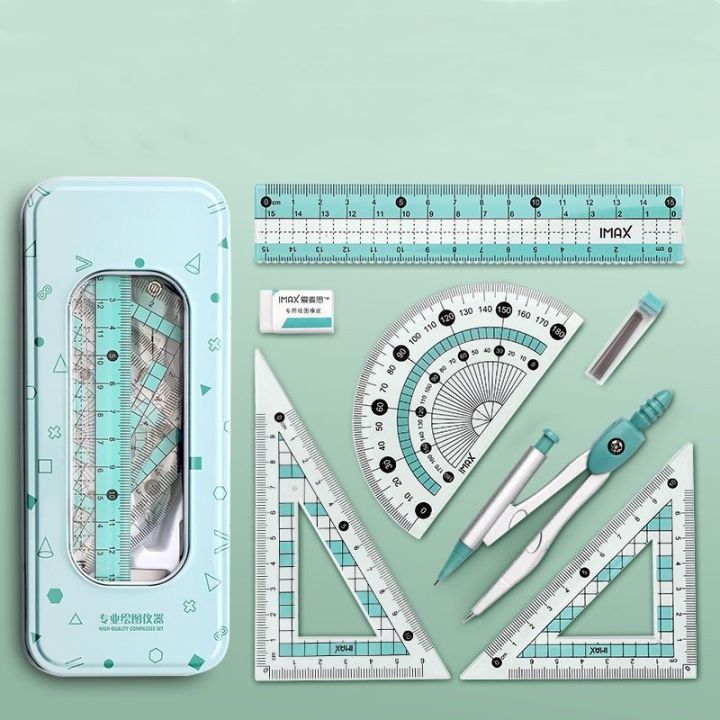 Compass ruler set student triangular board protractor drawing tool ...