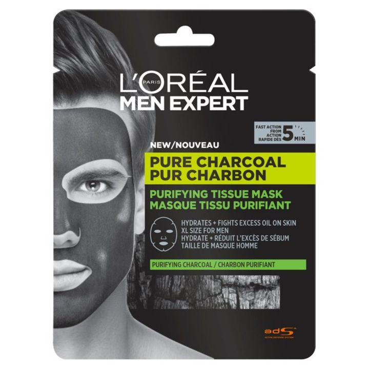Men Expert Tissue Mask Charcoal 30g | Daraz.lk