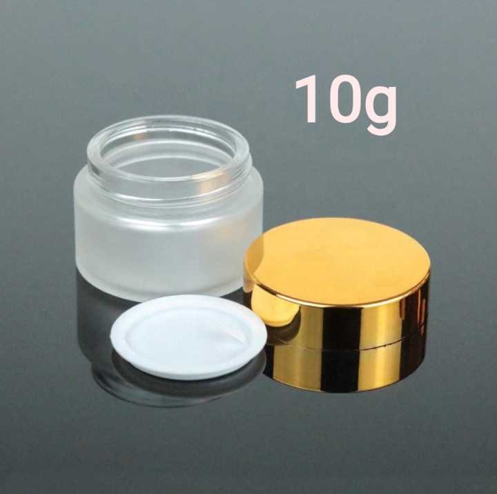 10g High Quality Frosted Cosmetic Glass Containers Empty Jars | Daraz.lk