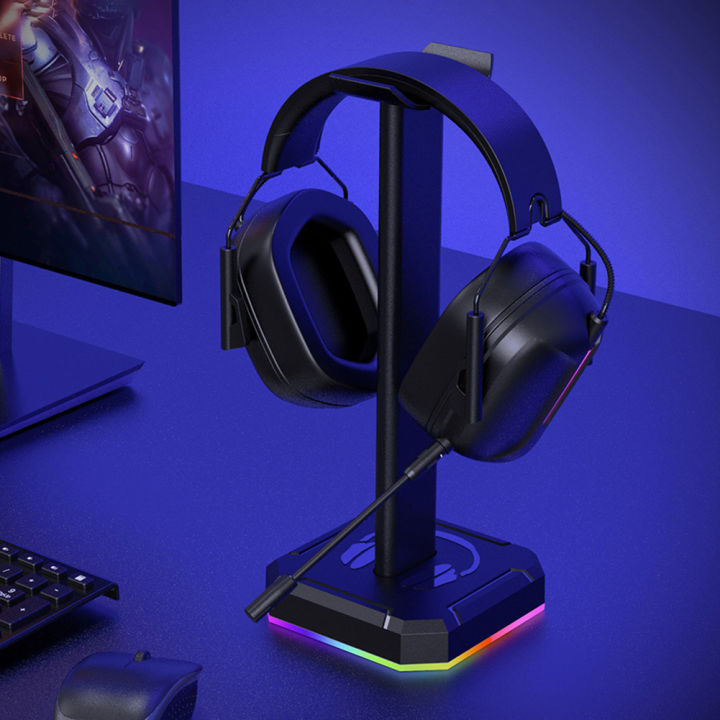 Aluminum Alloy Gaming Headphone Universal Stand RGB Backlight Strip ...