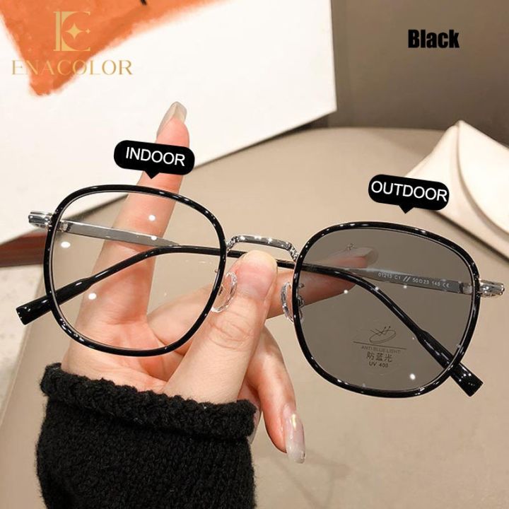Enacolor New 2 in 1 Photochromic Eyeglass Anti Radiation Glasses for ...