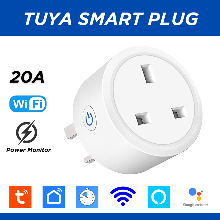 20A Tuya Smart WiFi Smart Plug with Power Monitoring and Timer Function ...