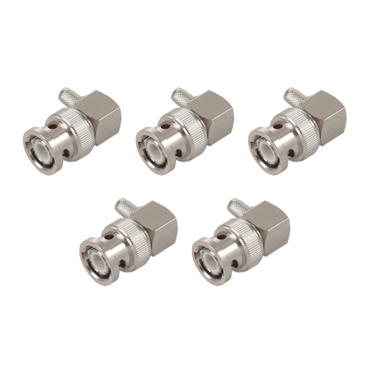 5X BNC Male Plug Right Angle Crimp for RG58 RG400 RFC195 RF Coax Adapter Connector,Silver | Daraz.lk